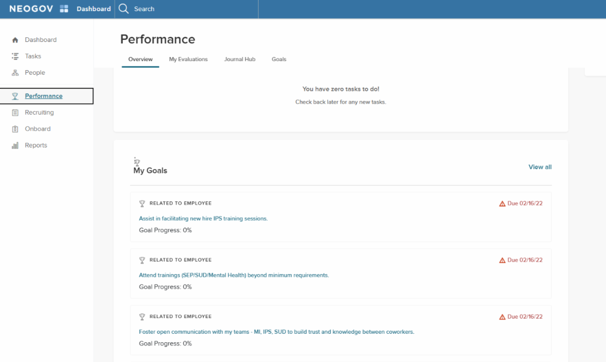 HealthWest Newsfeed - Introducing a Neogov Feature for Goal Tracking