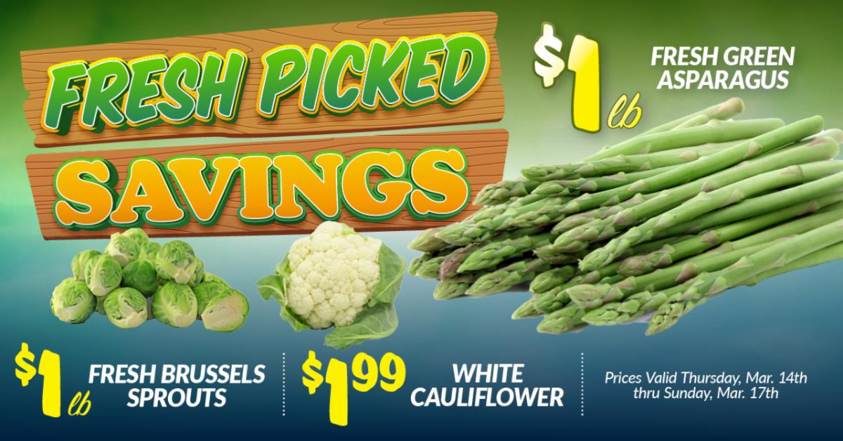 Pi Day, Bacon Blowout, Fresh Veggies and More This Weekend!