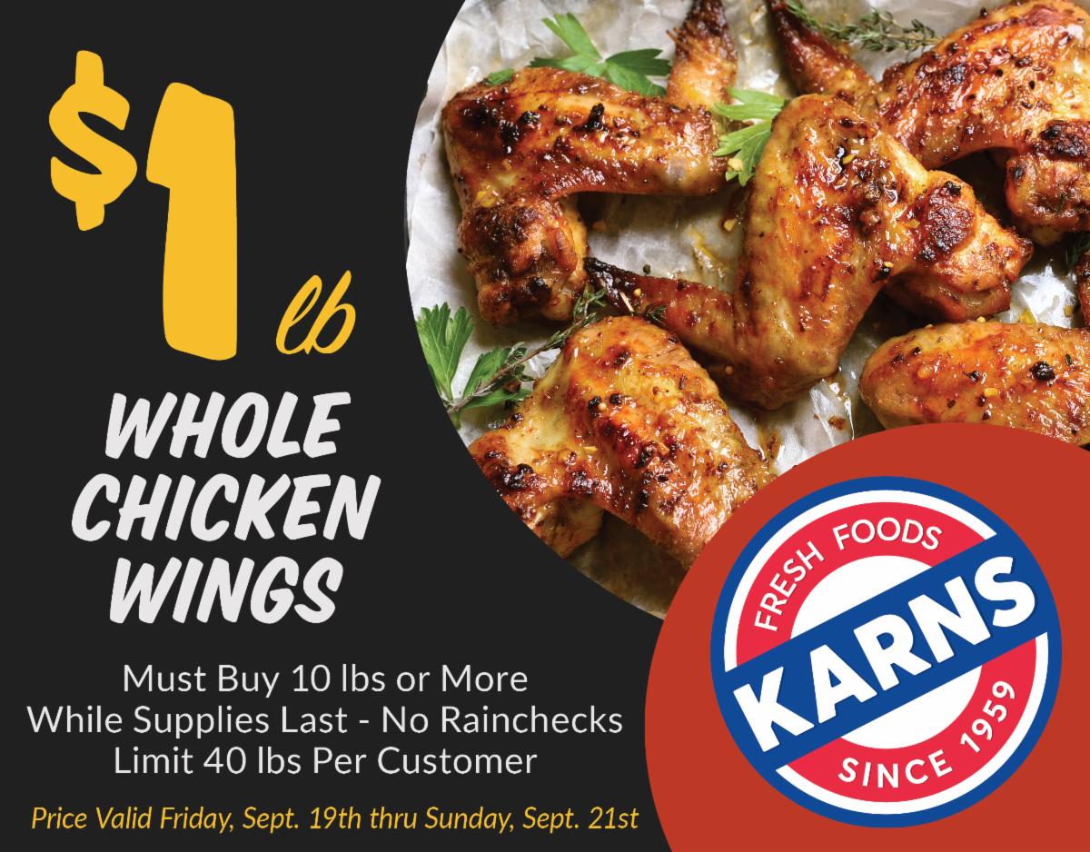 $1 lb Chicken Wings & Ham Slices - This Weekend Only!