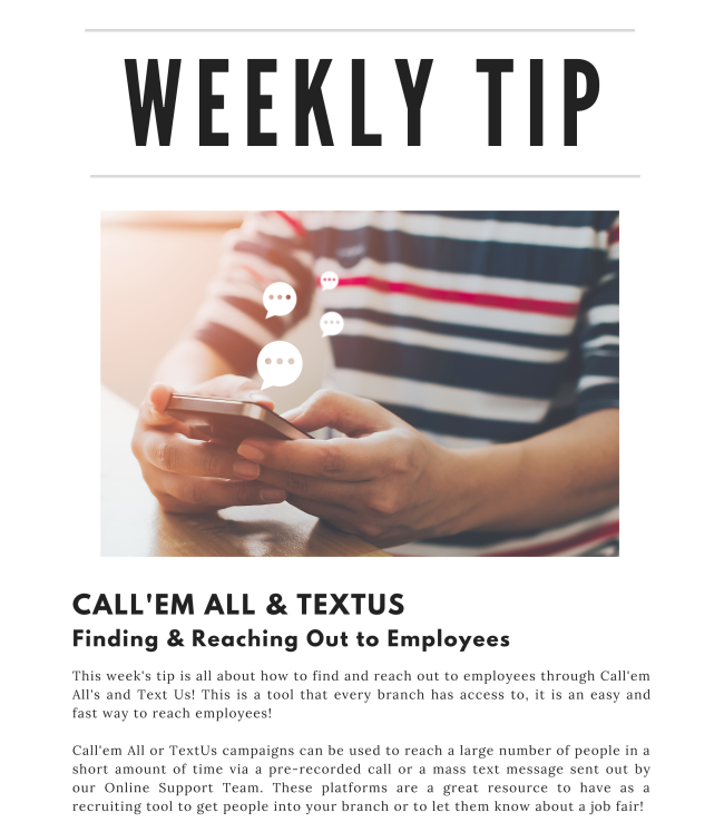 Weekly Tip: Call'em All & TextUs