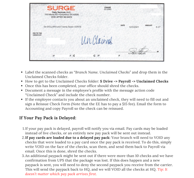 Weekly Tip: Unclaimed Checks