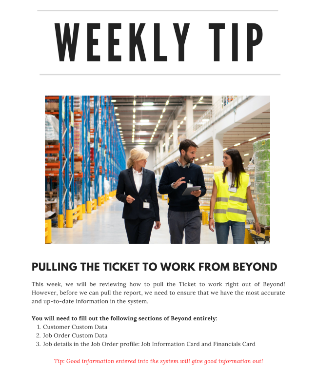 Weekly Tip: Pulling the Ticket to Work From Beyond