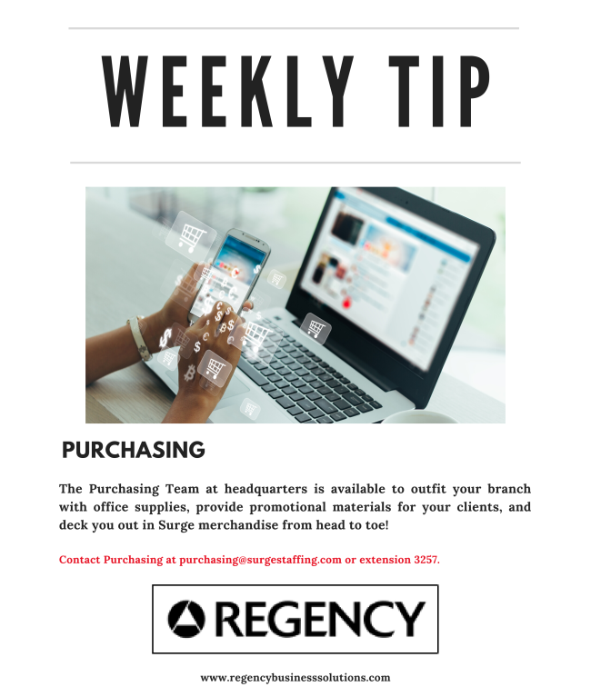 Weekly Tip: Purchasing