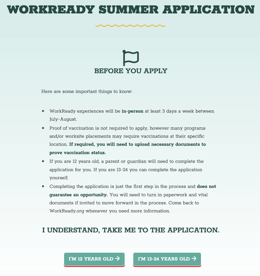 Important Information re: Your WorkReady Application