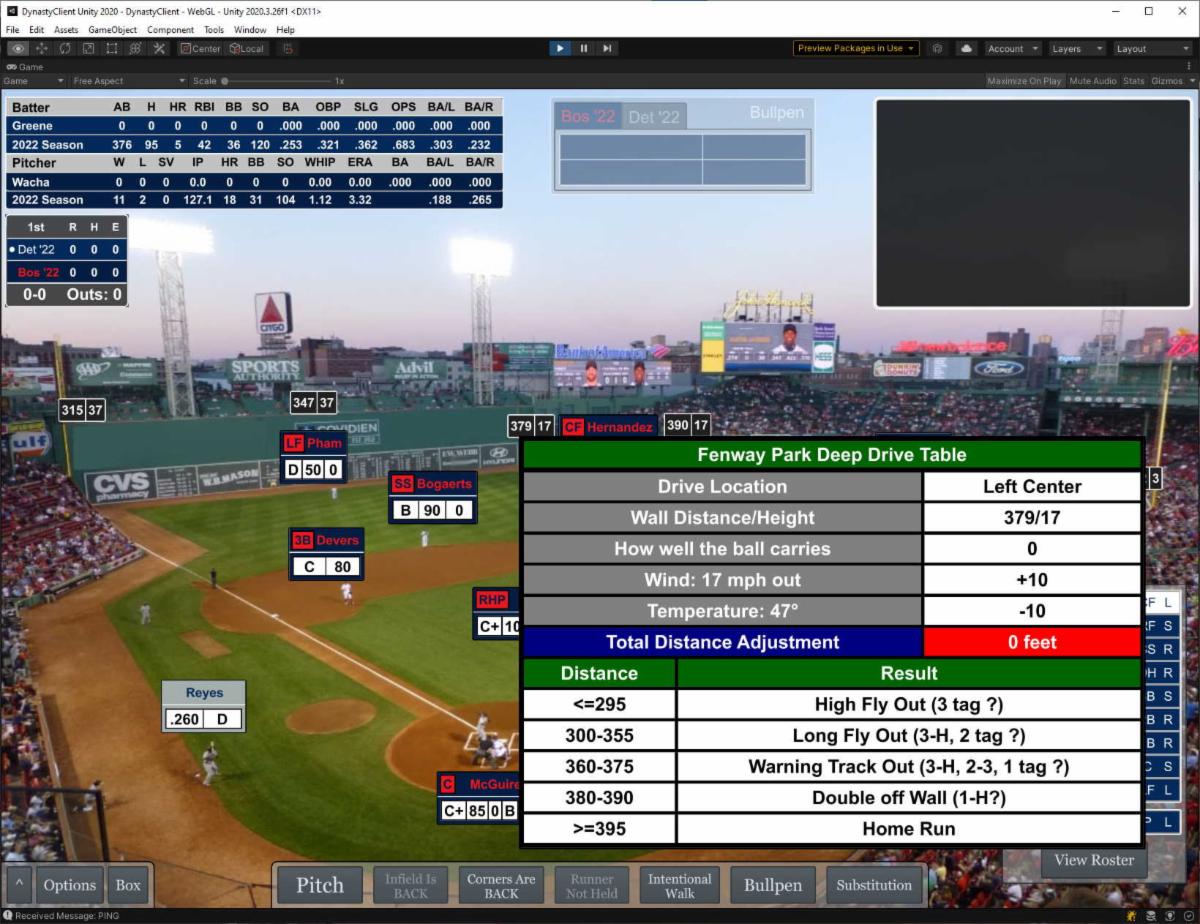 NEW! Next Gen Ball Park Walls Distance Display with Charts Results