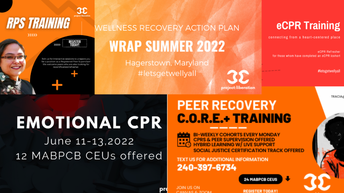 June 2022 CPRS & Peer Training Schedule from project: liberation