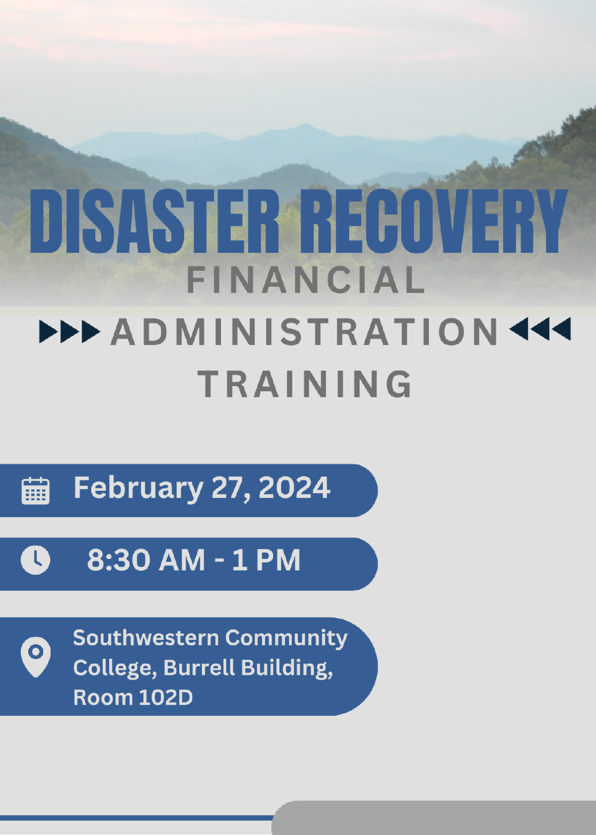 Disaster Recovery Financial Administration Training