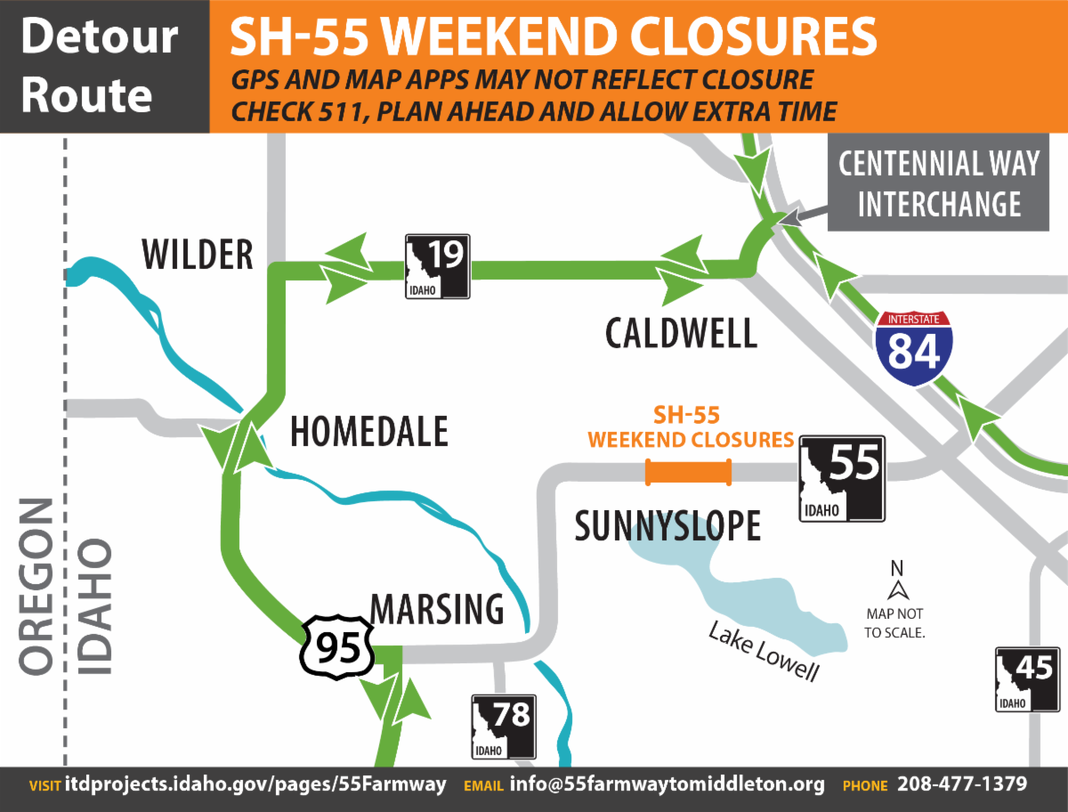 SH-55: Farmway Road to Middleton Road Construction