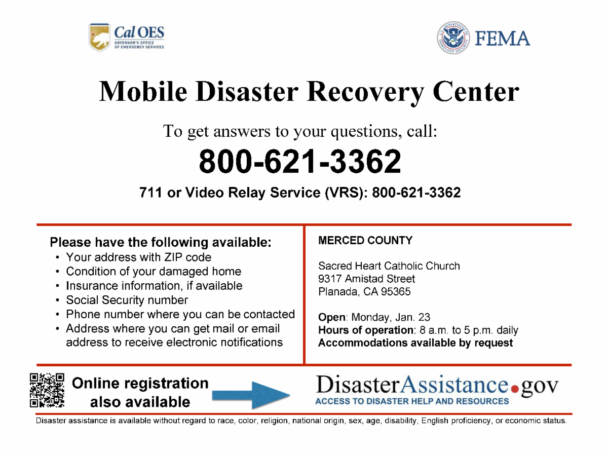 Mobile Disaster Recovery Center Opens in Planada