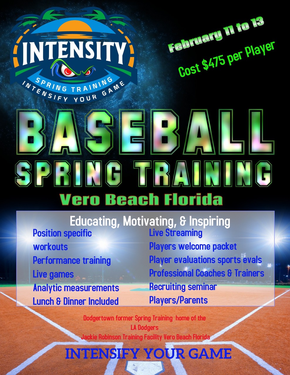 3 Day Baseball Clinic with Intensity Baseball