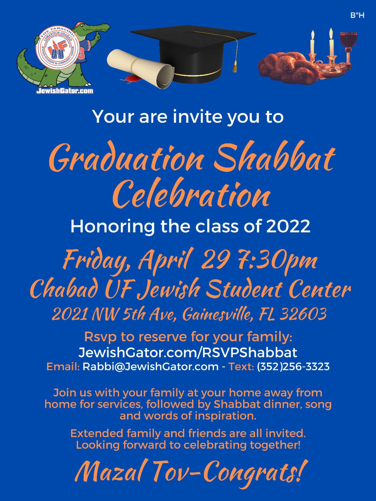 Graduation Shabbat, Elections, Free Gift-Congratulations!