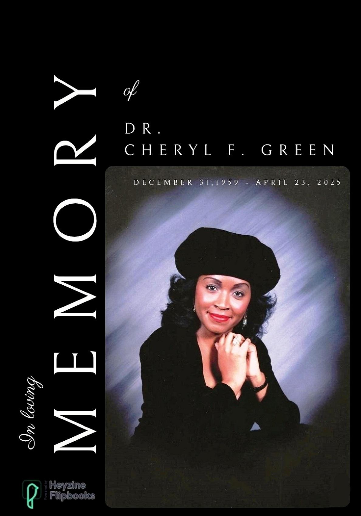 Lindblom: Obituary for Dr. Cheryl Green {Sw78p}