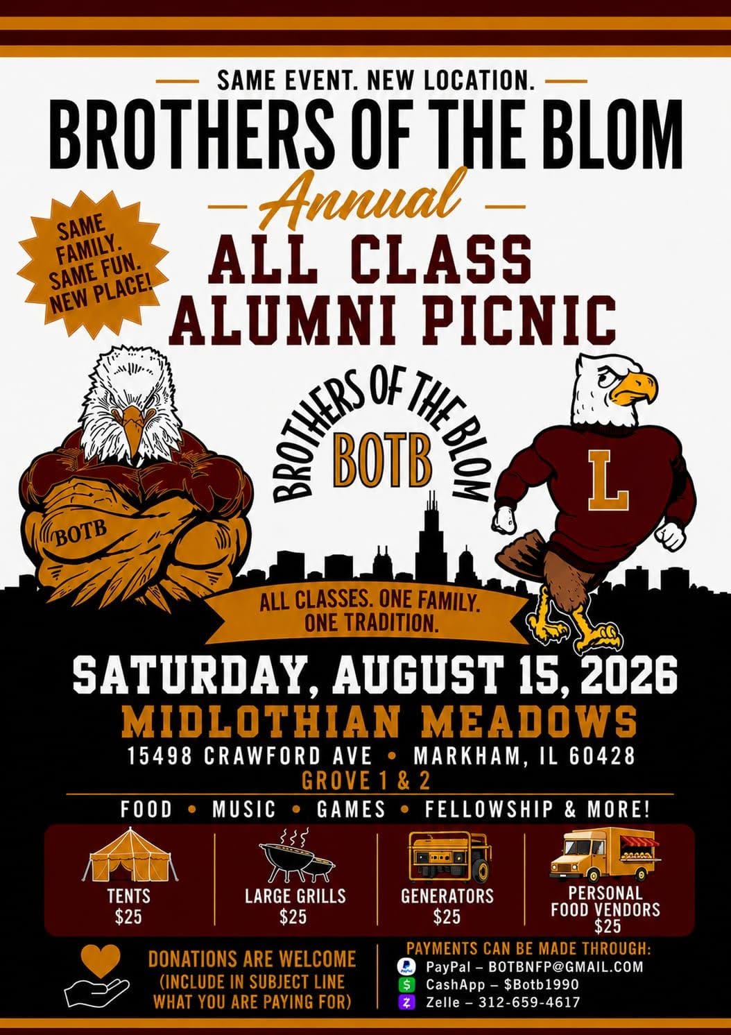 New Location for the Lindblom Alumni All Class Picnic 2026
