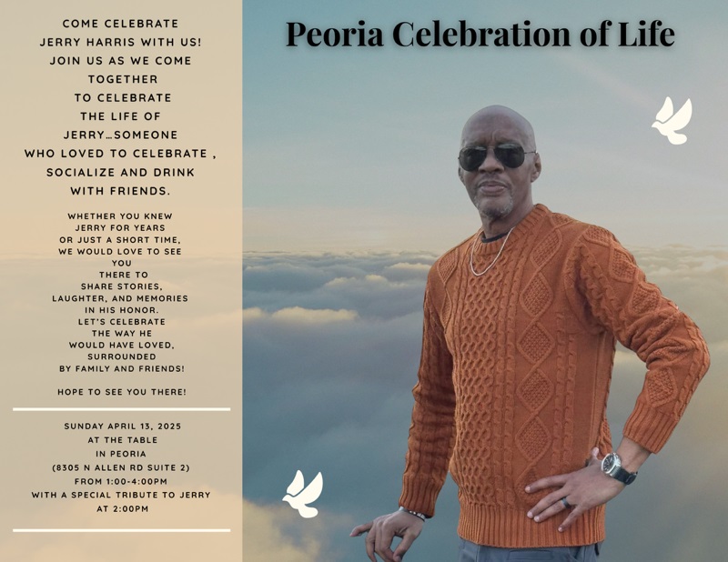 Lindblom: Memorial Services for Jerry Harris {Sw78p}
