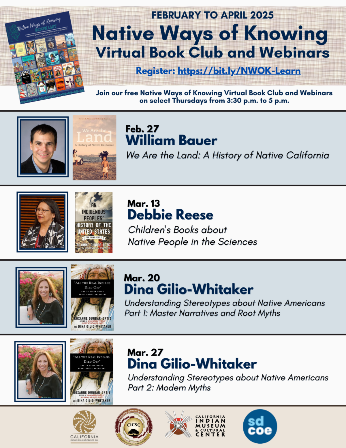 William Bauer, Ph.D. Native Ways of Knowing Book Club Today at 3:30 PT