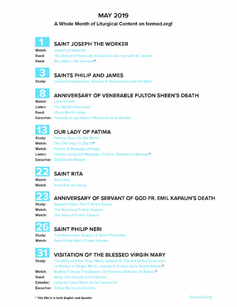 May Religious Education Newsletter