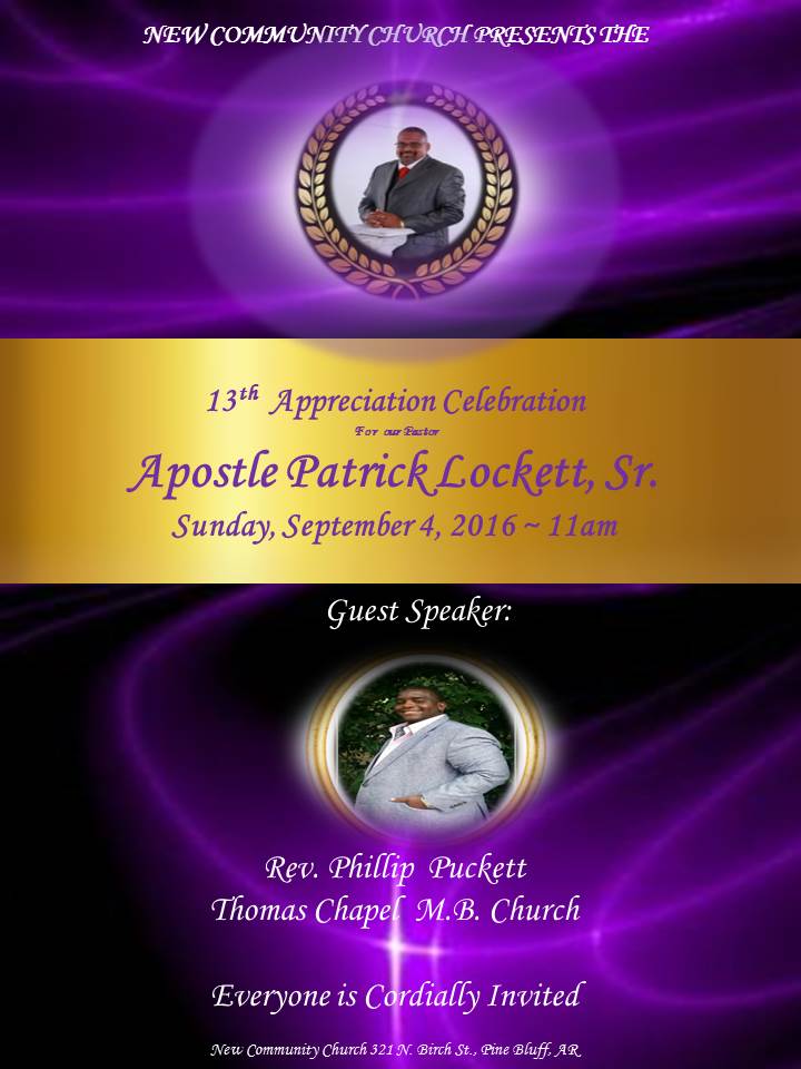 New Community Church Celebrates Apostle Patrick Lockett's 13th Anniversary