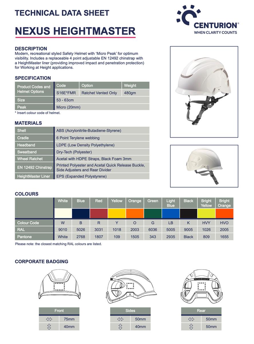 EN12492 Helmet Safety Standard - Centurion from MPS