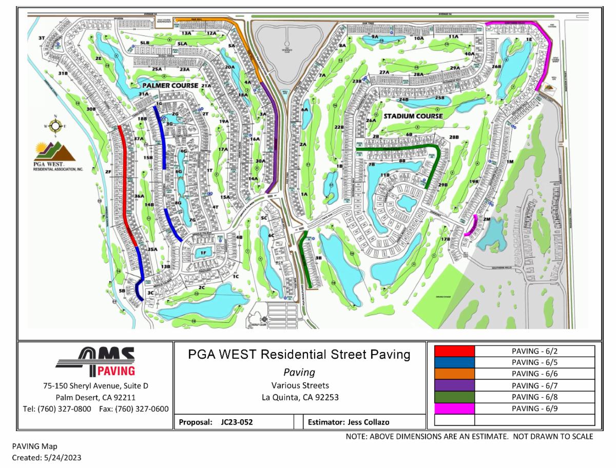 STREET GRINDING & PAVING SCHEDULE