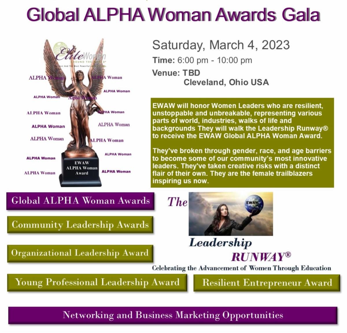 Final Days to Submit Nominations for EWAW Global ALPHA Woman Award