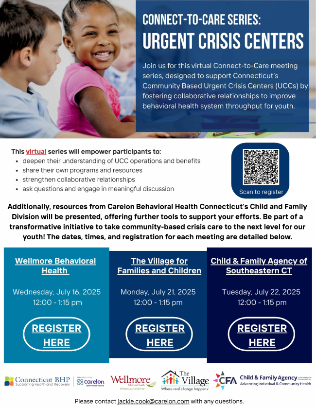 Connect-To-Care Series: Urgent Crisis Centers