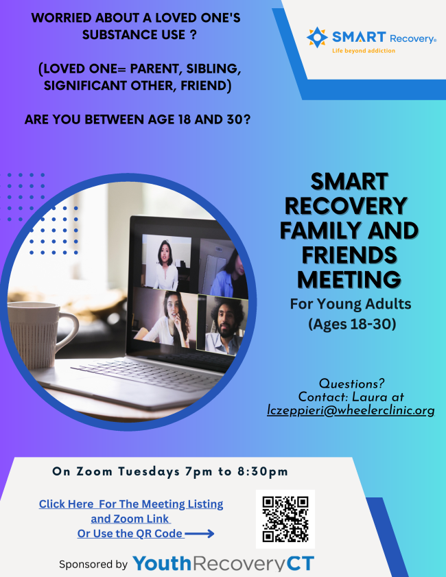 Youth Recovery CT Peer Activities and SMART Recovery meetings Aug 2023