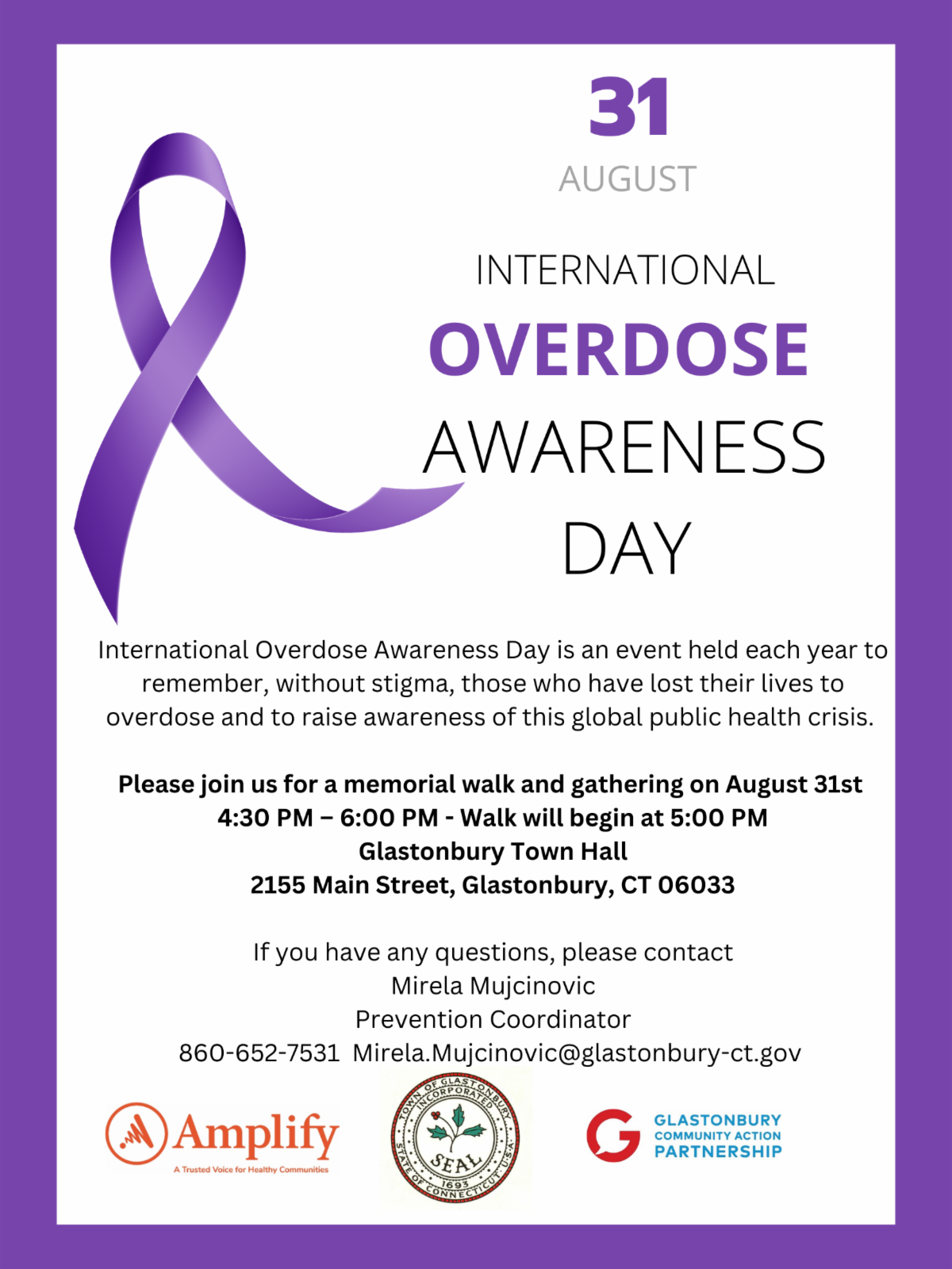 International Overdose Awareness Day Memorial Walk and Gathering in ...