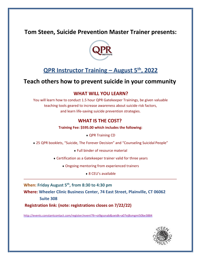 QPR Instructor Training - August 5 2022