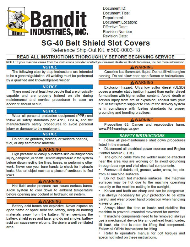SG-40: Belt Shield Slot Covers