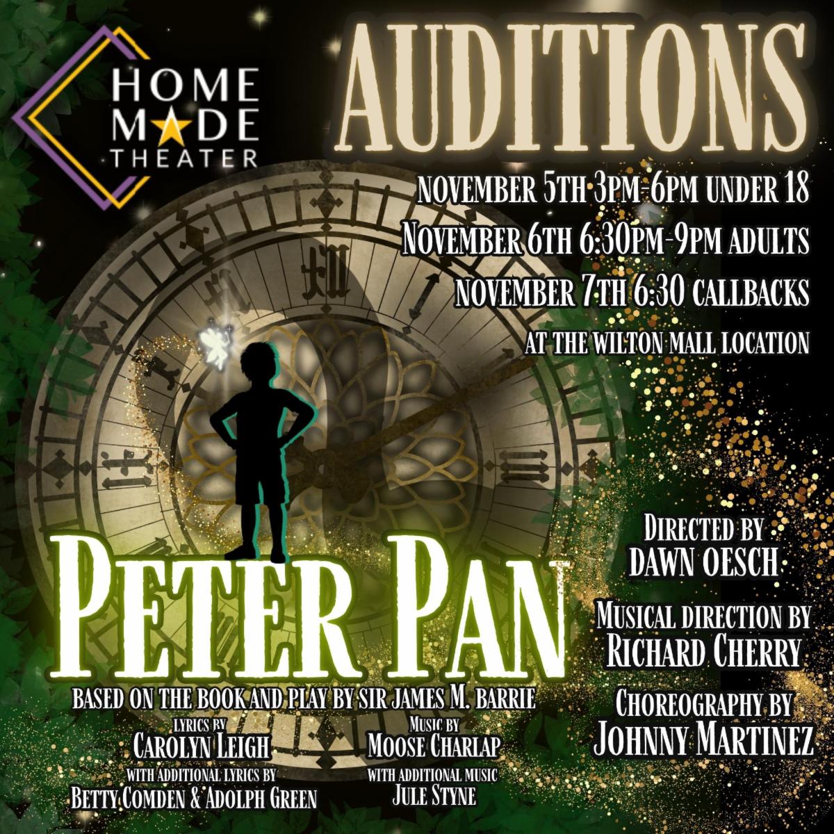 Announcing open Auditions for Peter Pan at Home Made Theater
