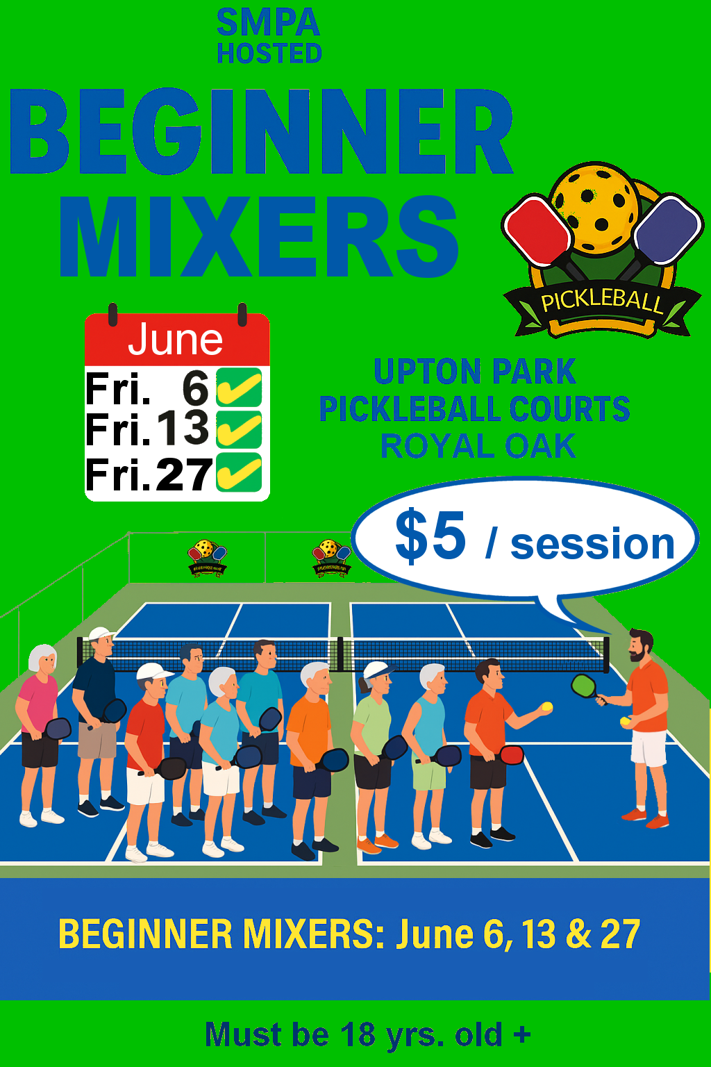 PICKLEBALLERS: SMPA BEGINNER Mixers - STARTING June 6 - IN 2 WEEKS ...