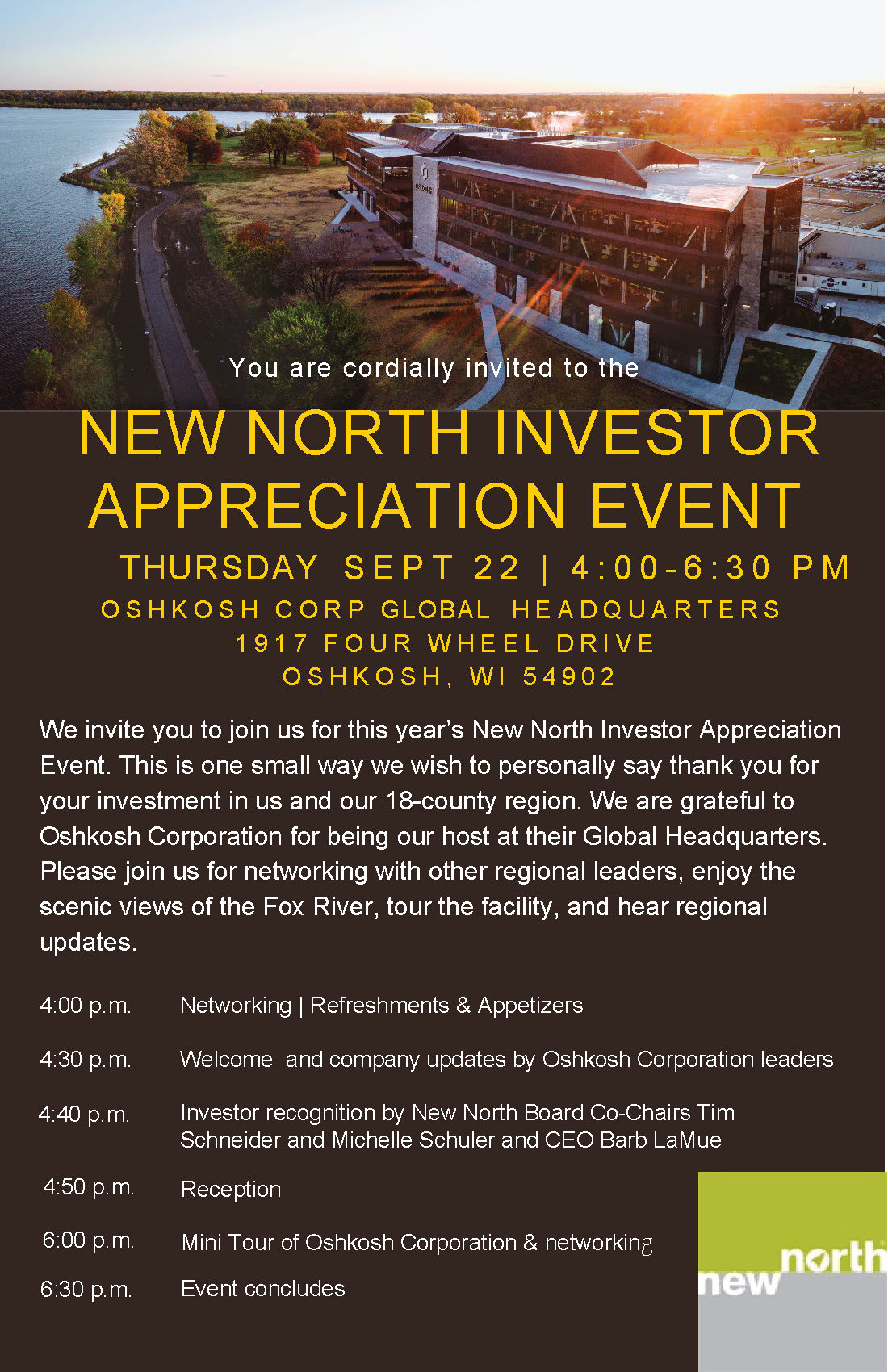 You are invited to the 2022 New North Investor Appreciation Event