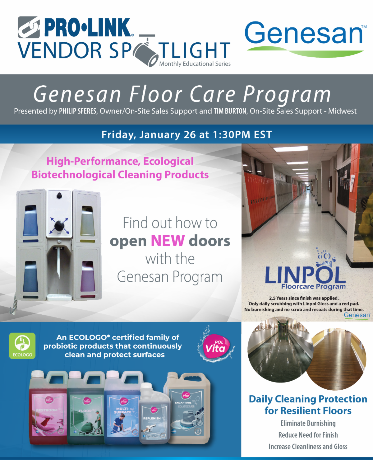 REMINDER: Vendor Spotlight with Genesan is in 1 Hour!