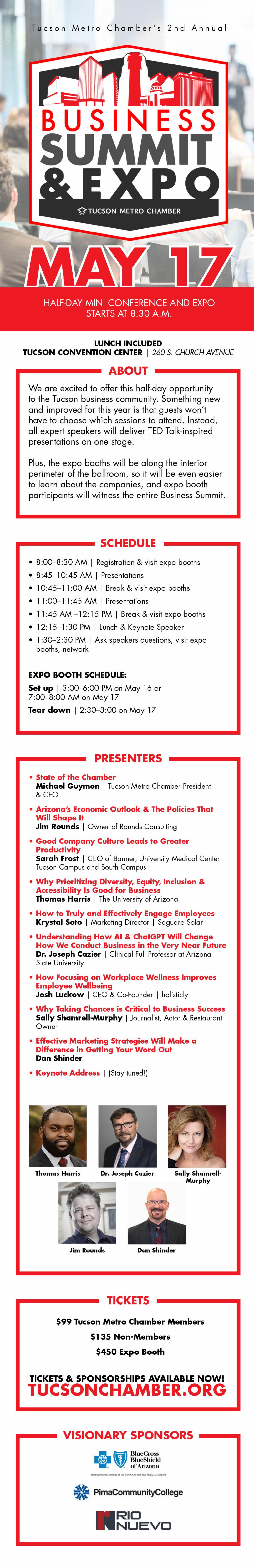 List of presenters announced for Business Summit & Expo