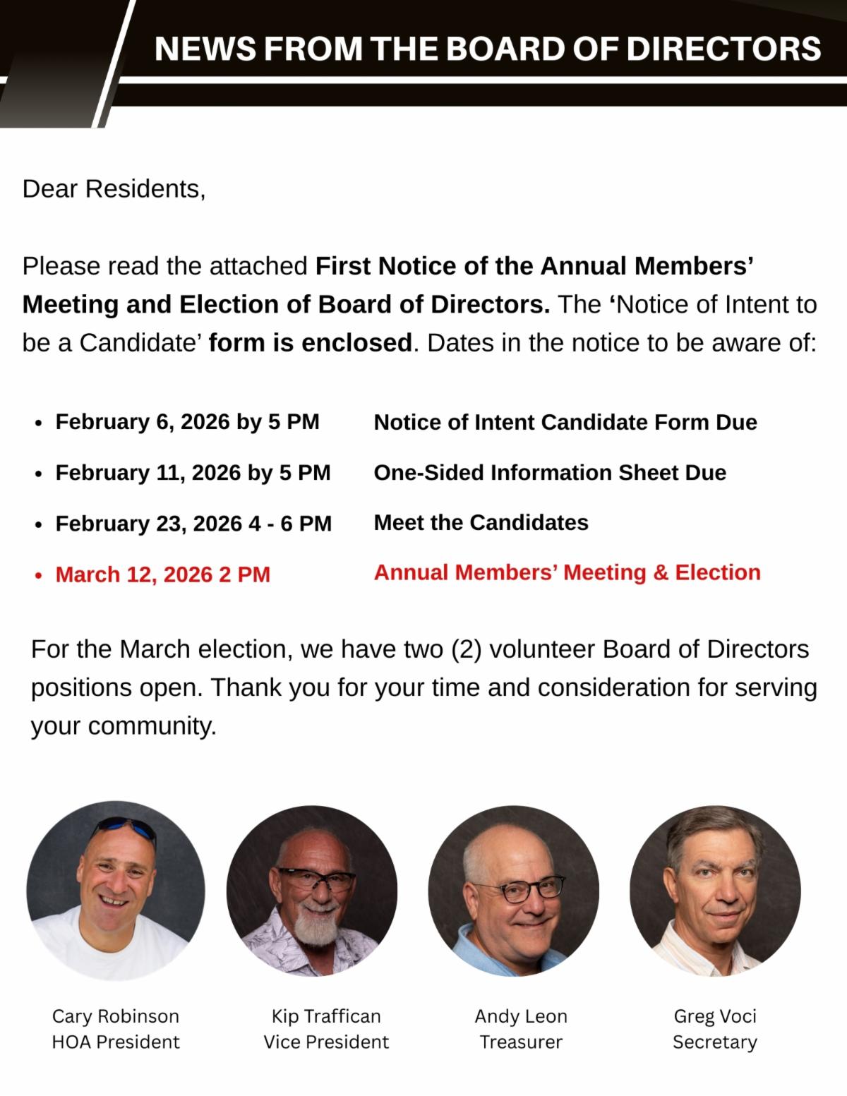 Mindful Matters HOA News January 17, 2026
