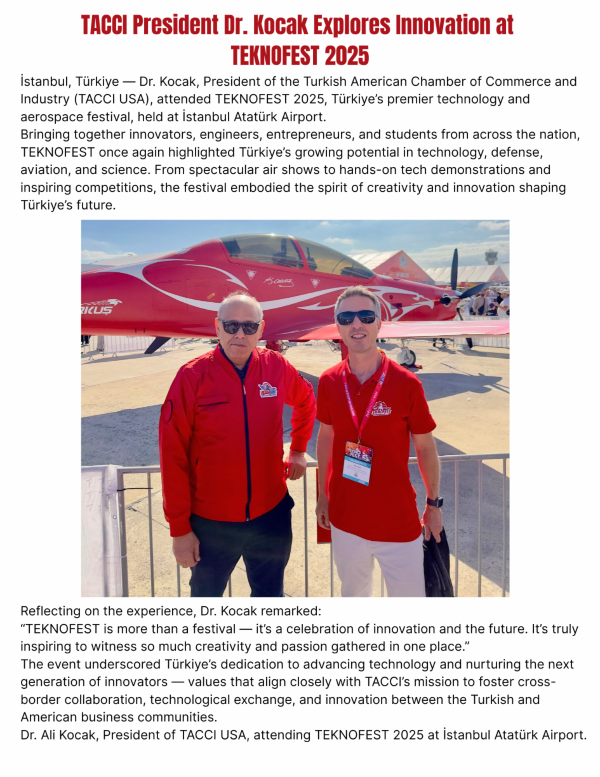 Inside TACCI-USA Fall 2025: Trade, Innovation & Global Diplomacy