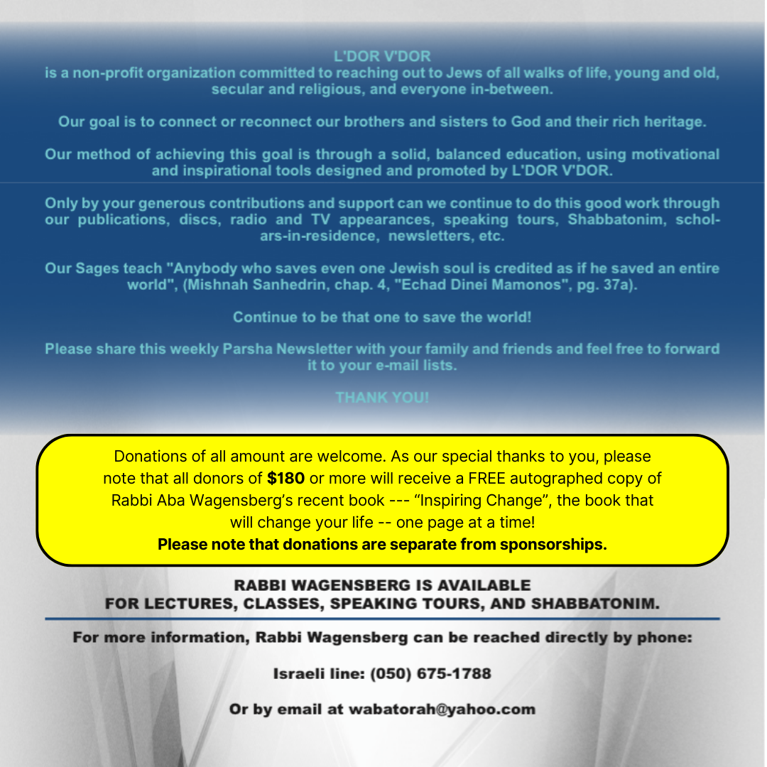 Rabbi Wagensberg on Parshas Yisro 2026