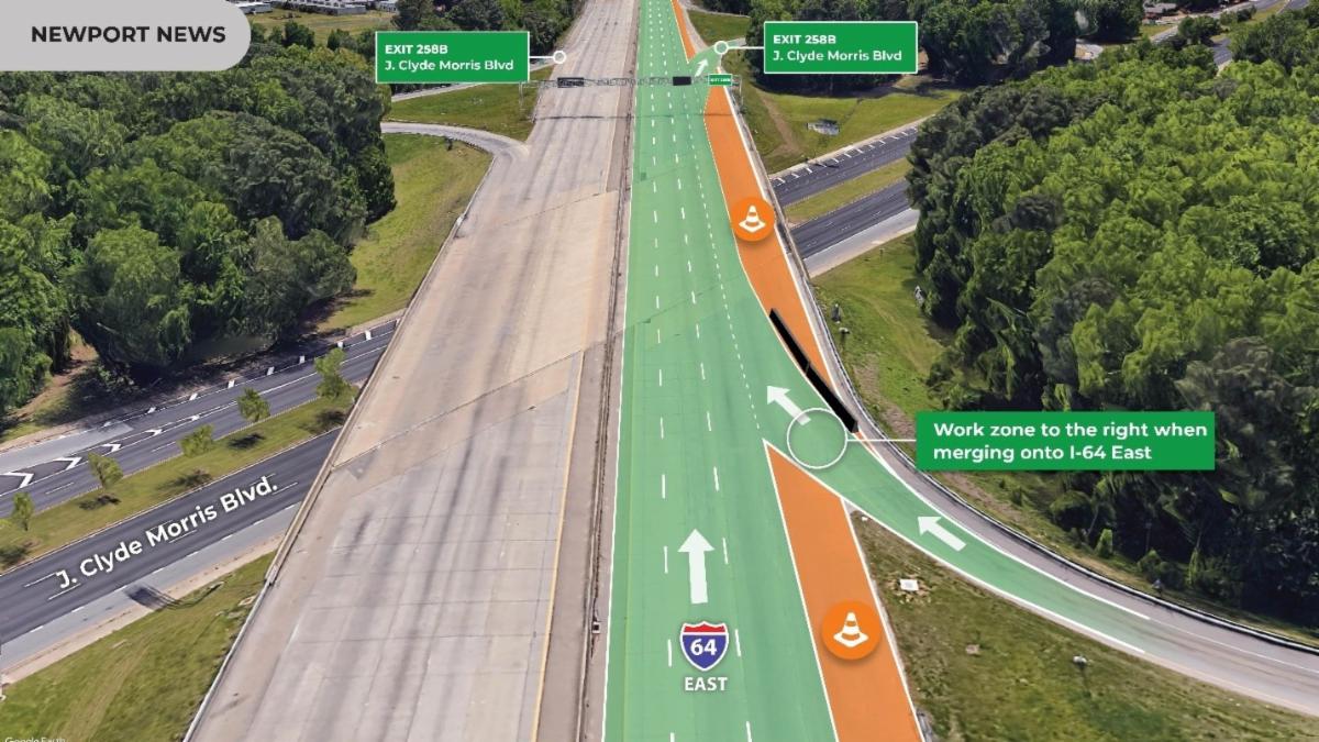 TRAFFIC SCHEDULED TO SHIFT TO INSIDE OF I-64 EAST AT J. CLYDE MORRIS ...
