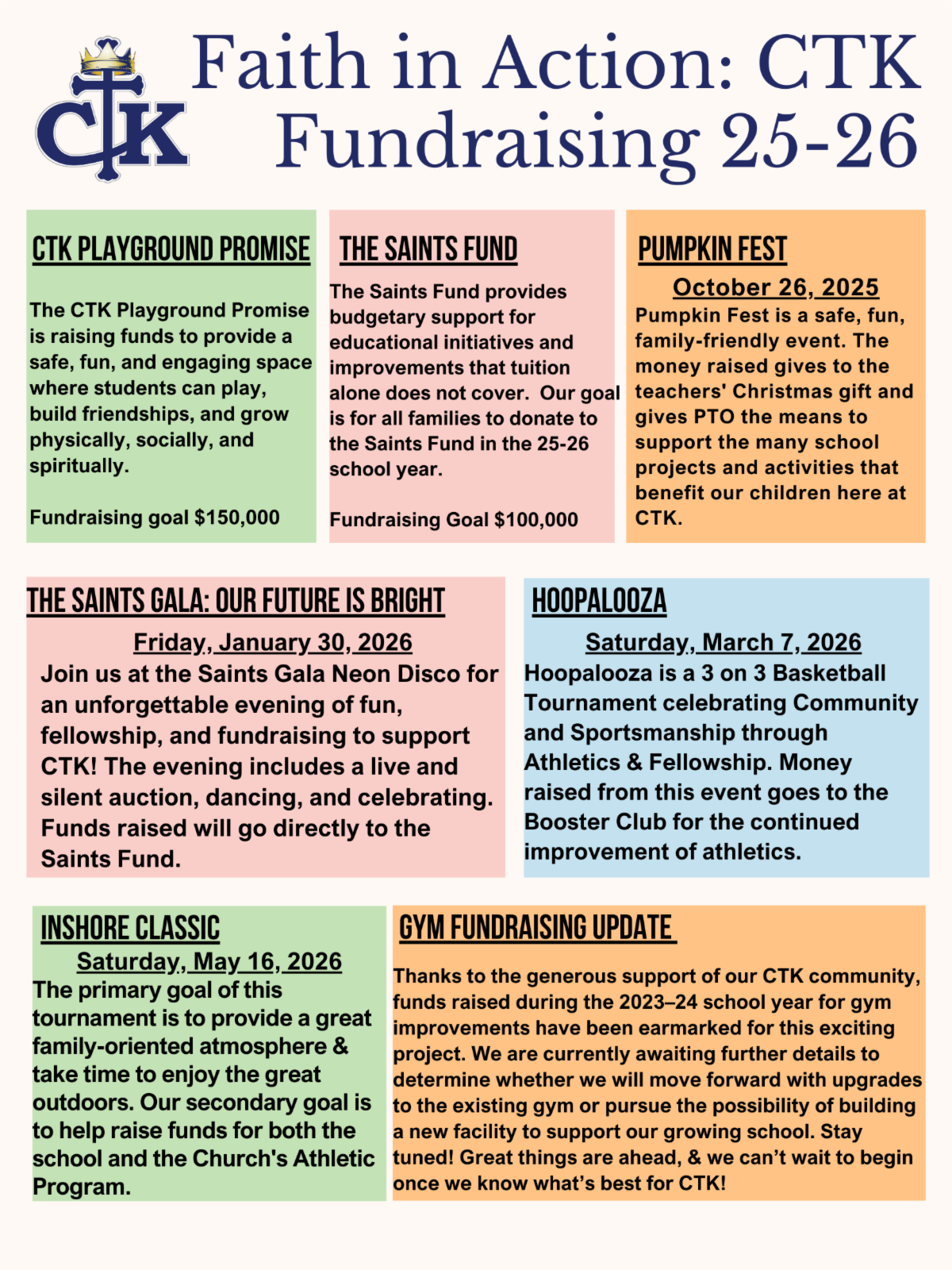 Faith in Action: CTK Fundraising 2025-26