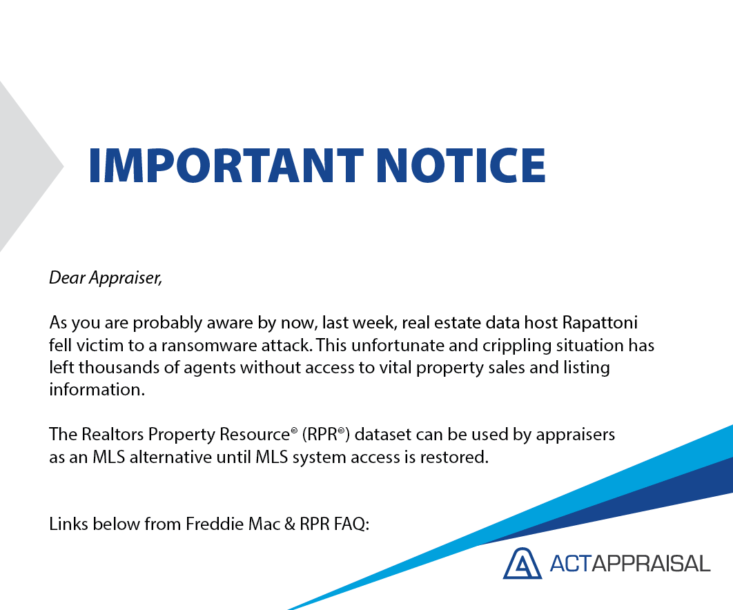 ACT Appraisal IMPORTANT NOTICE