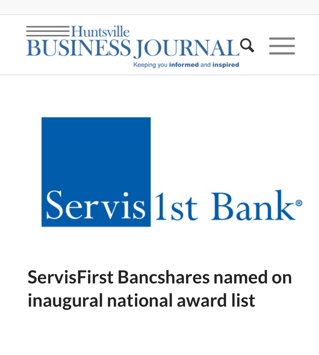 ServisFirst Bank Third Quarter Newsletter: Happenings & Successes