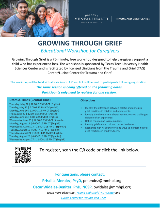 Growing Through Grief: Educational Workshop for Caregivers
