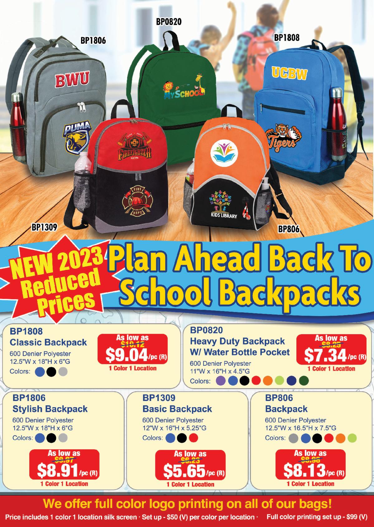 Plan Ahead Back to School Backpacks - Client Friendly Flyer