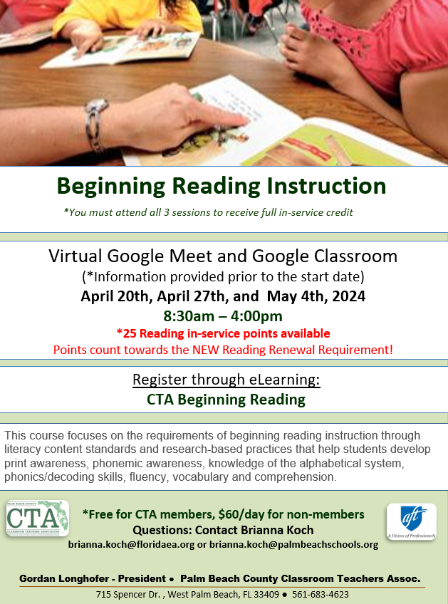 CTA Professional Development Courses for Spring 2024 (#2)