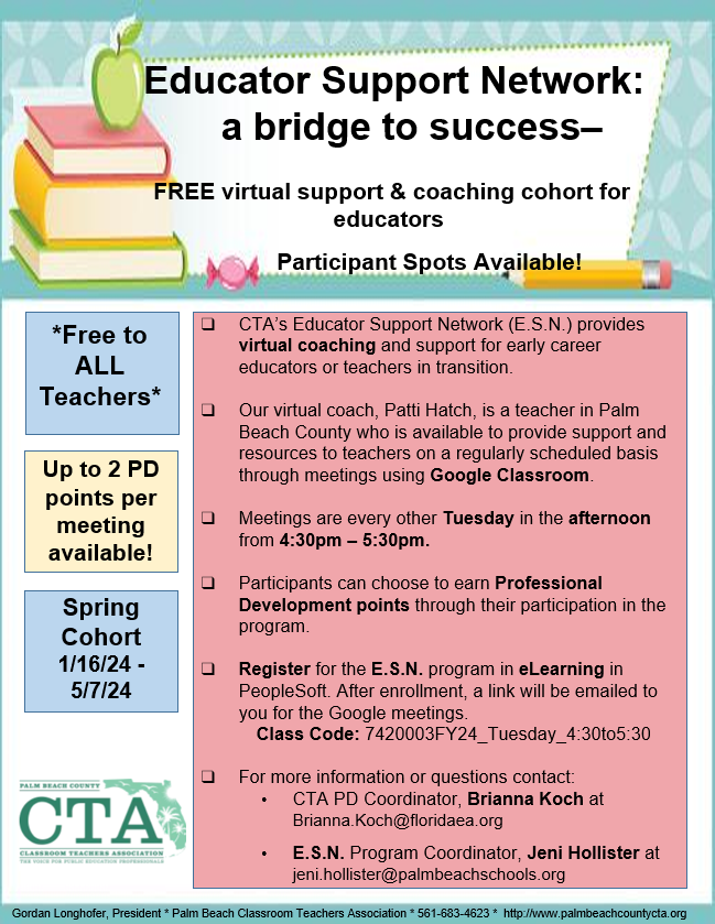 CTA Professional Development Courses for Spring 2024 (#2)