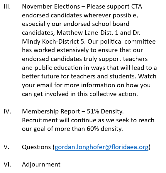 September RA 10 Minute Meeting Template for your use