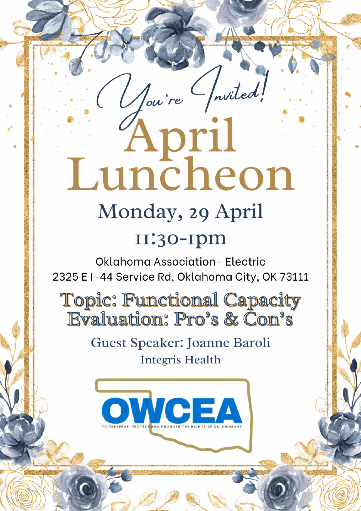 Join us for our April Luncheon!