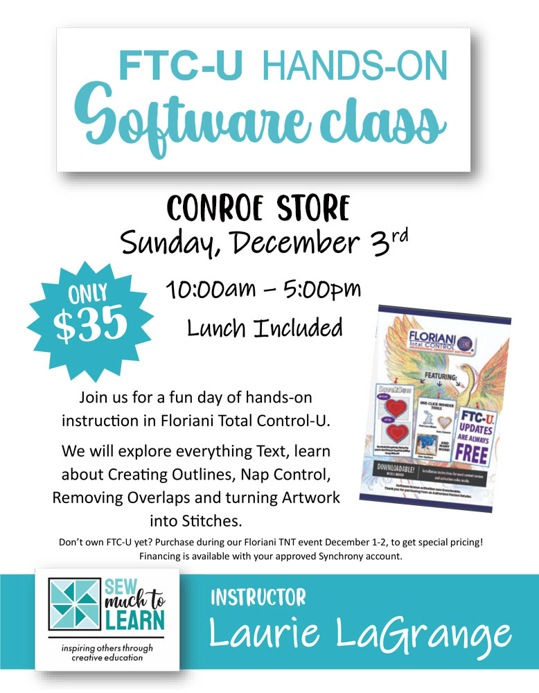 Hands-on Floriani Total Control Class coming soon!
