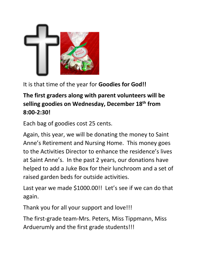 Goodies for God/Christmas Program - Grades 1-4