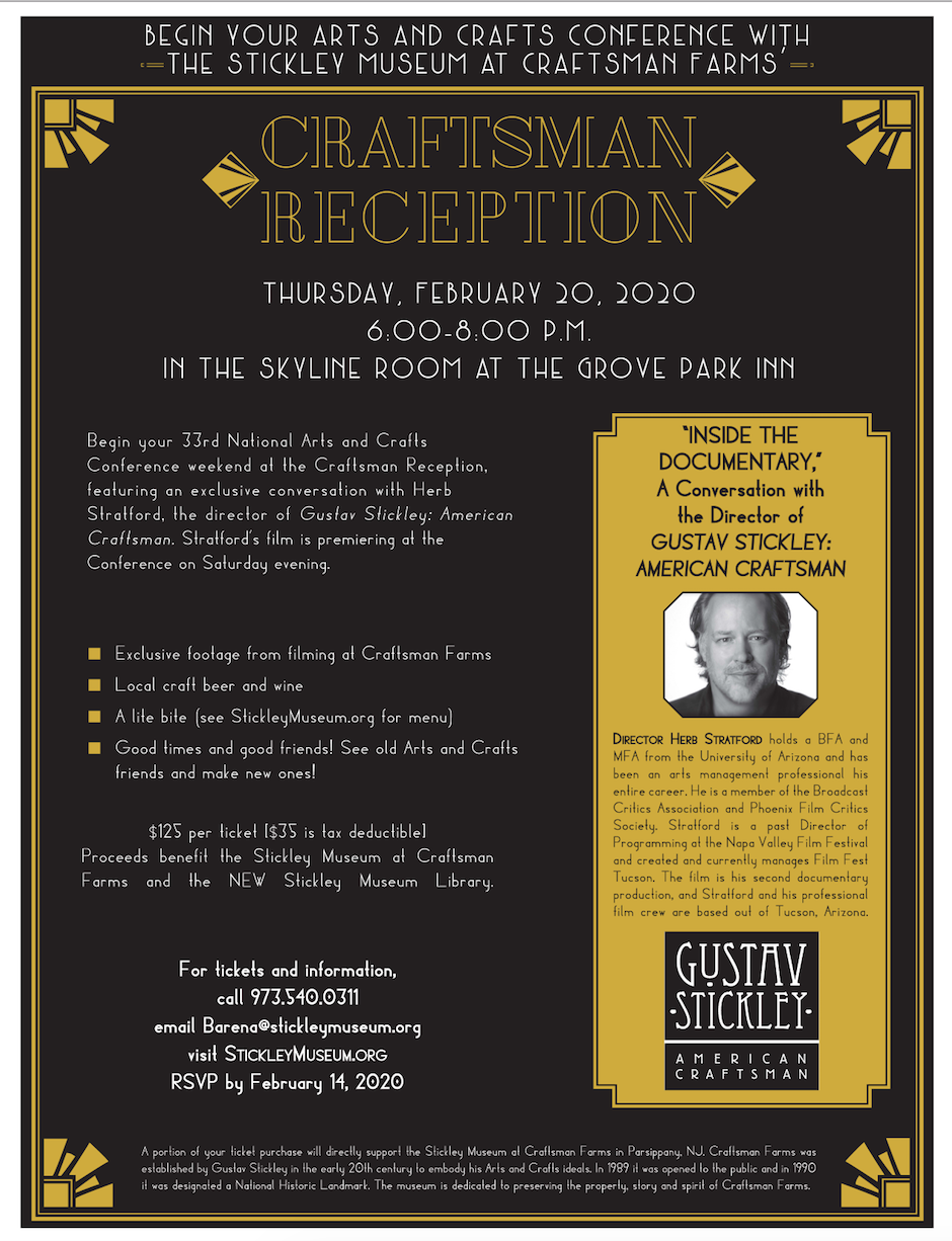 Join Us for a Conversation with the Director of "Gustav Stickley ...